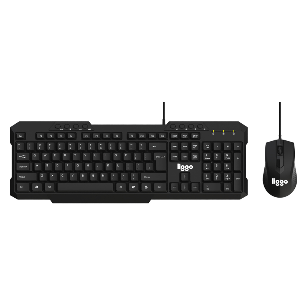 کیبورد و ماوس با سیم لیگو liggo مدل KM606 - نماینده فروش محصولات لاجیتک Logitech -فروشگاه لاجی مارکت